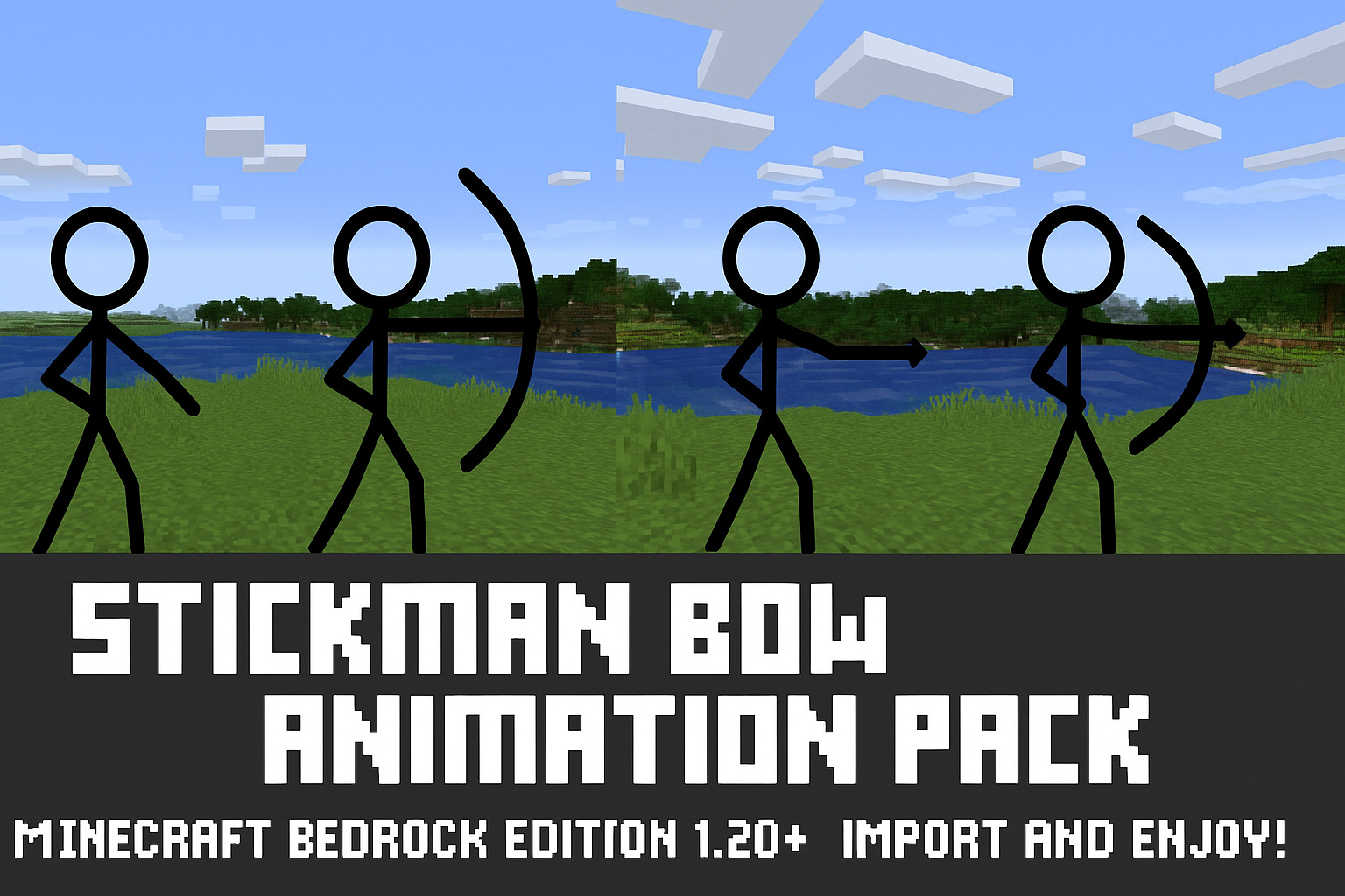 Stickman Bow Animation Pack [AI で作った棒人間アニメーション弓パック] | クラフターズコロニー -マイクラの ...